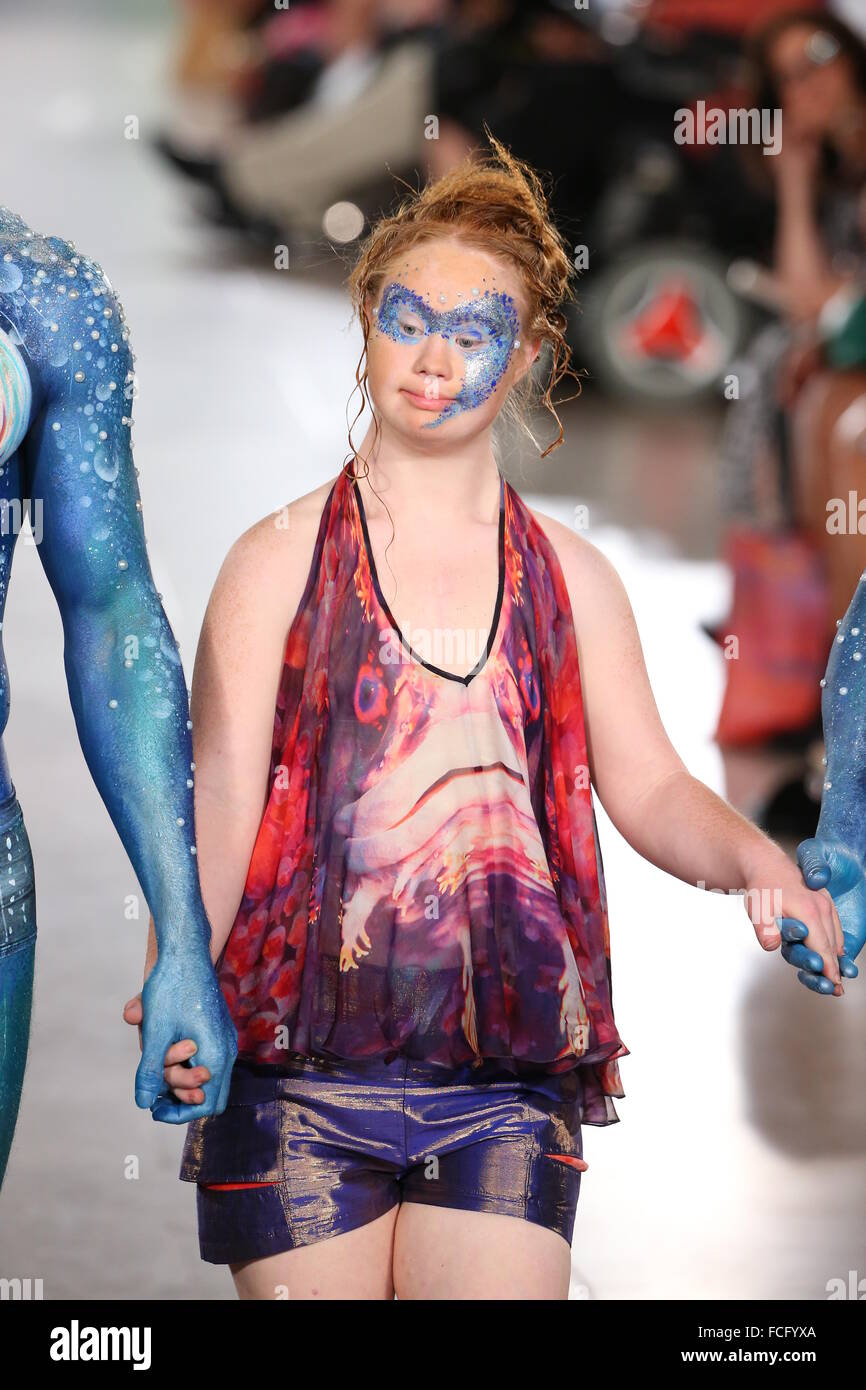 Madeline Stuart walks Hendrik Vermeulen runway at the FTL Moda Spring ...
