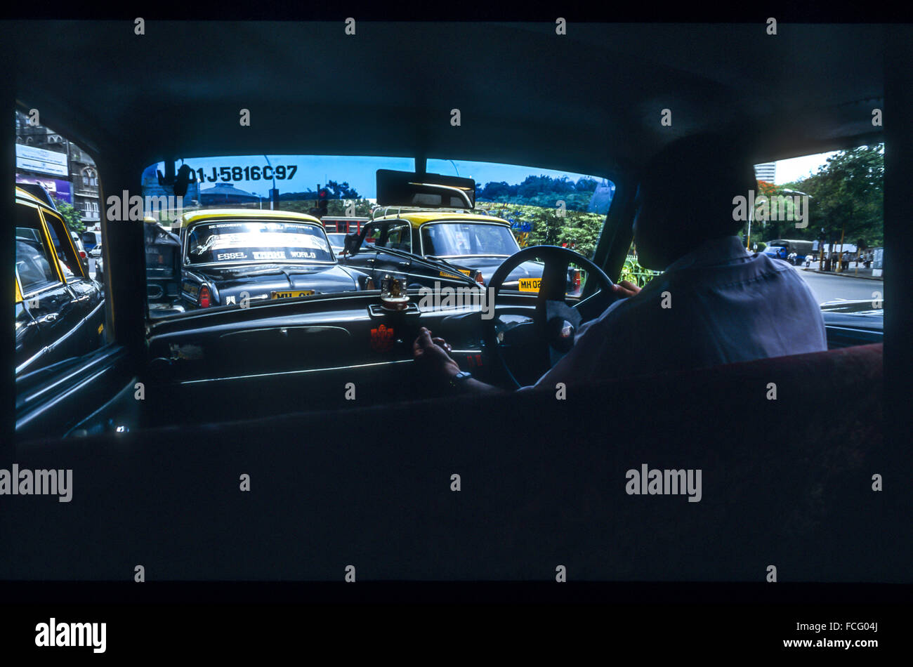 Inside a taxi in Mumbai, or Bombay, India Stock Photo - Alamy