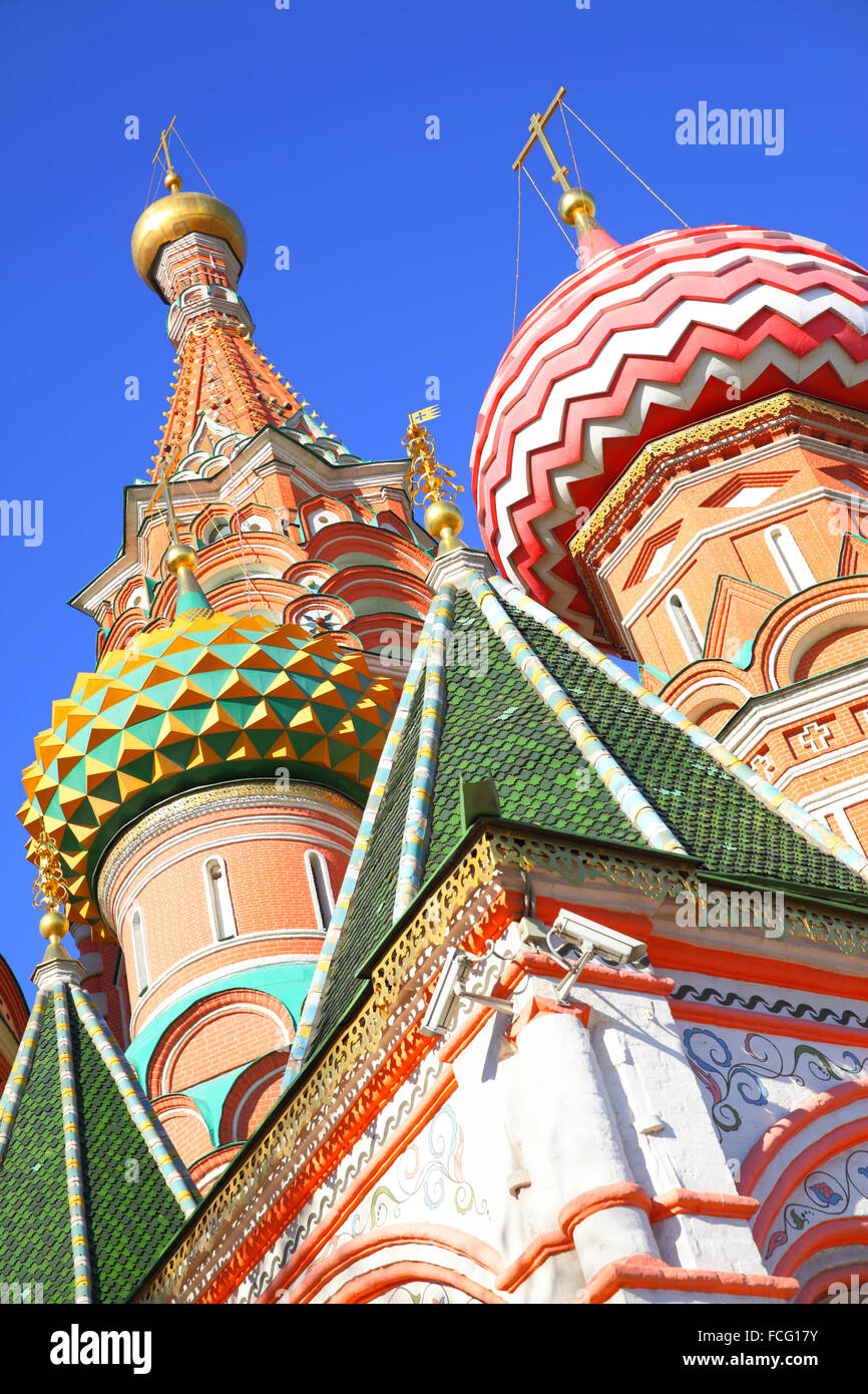 Domes of St. Basil's cathedral on Red Square in Moscow, Russia Stock ...