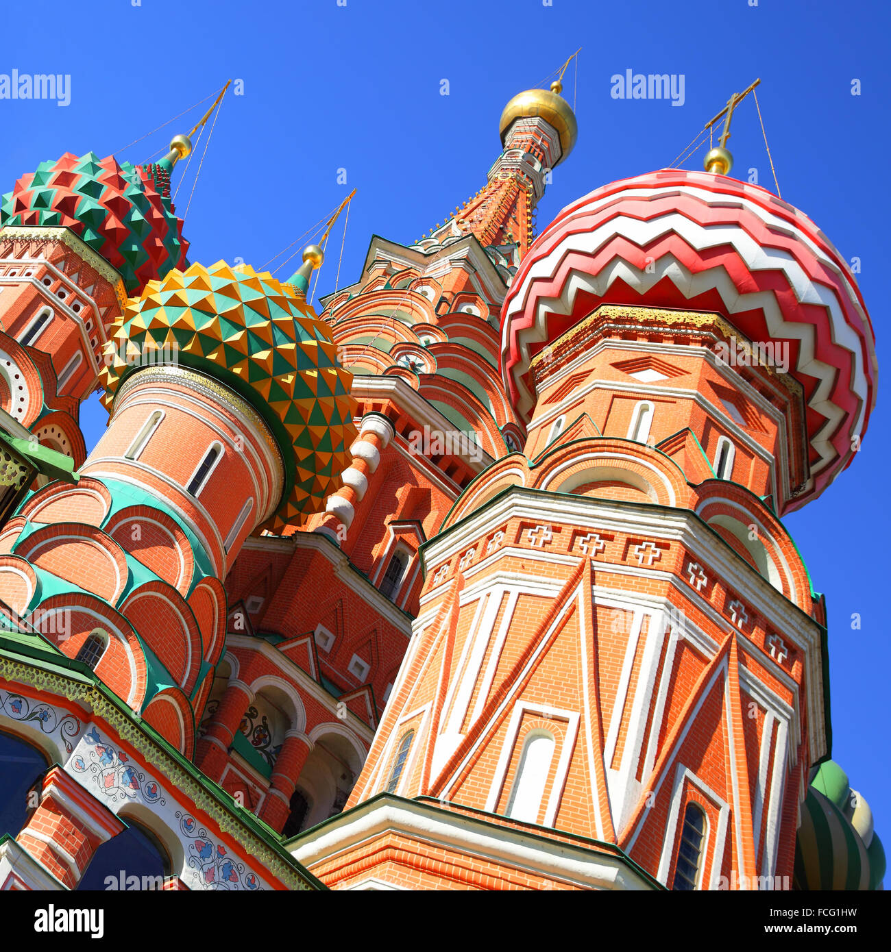 Domes of St. Basil's cathedral on Red Square in Moscow, Russia Stock ...