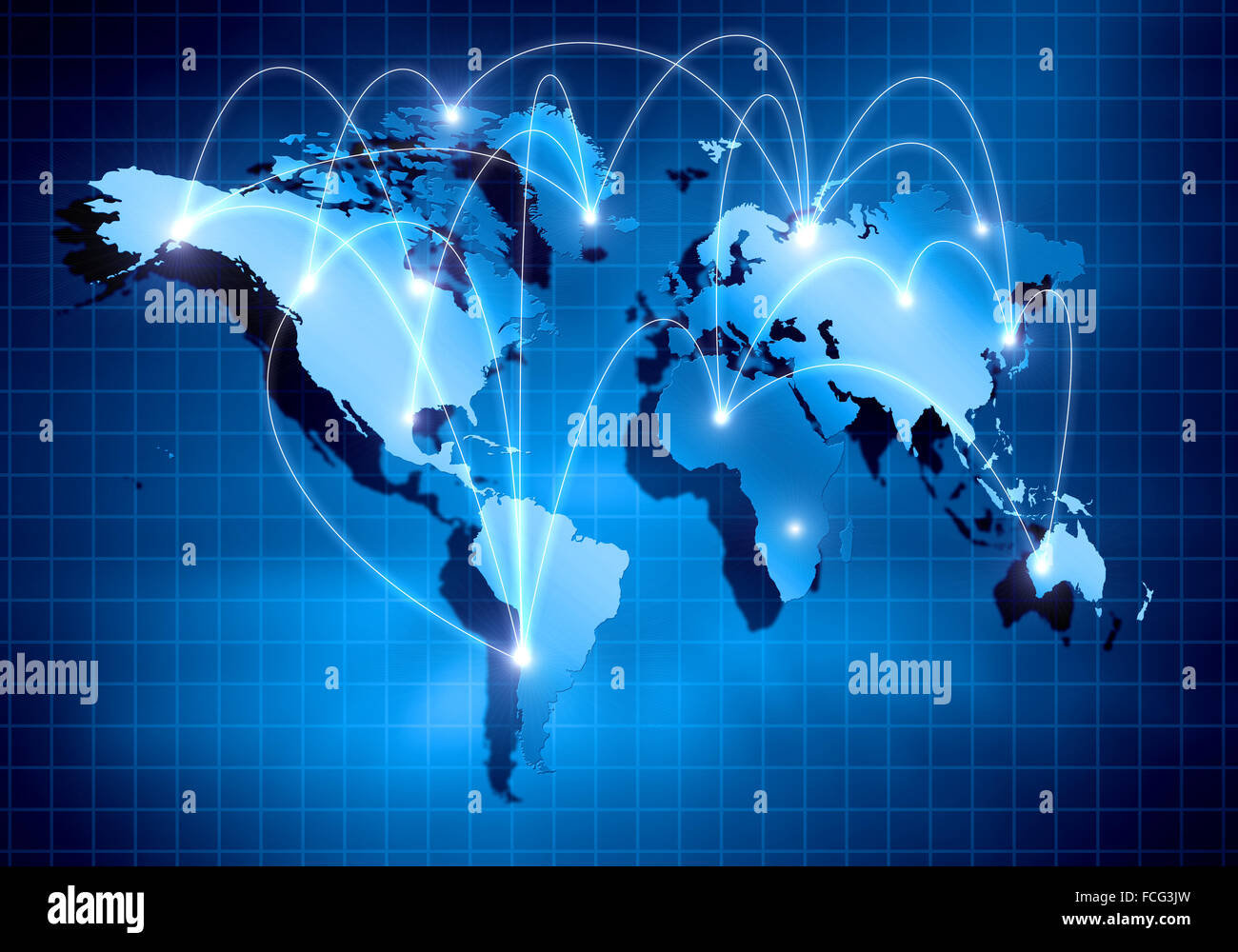Background digital image of world map with connection lines Stock Photo ...