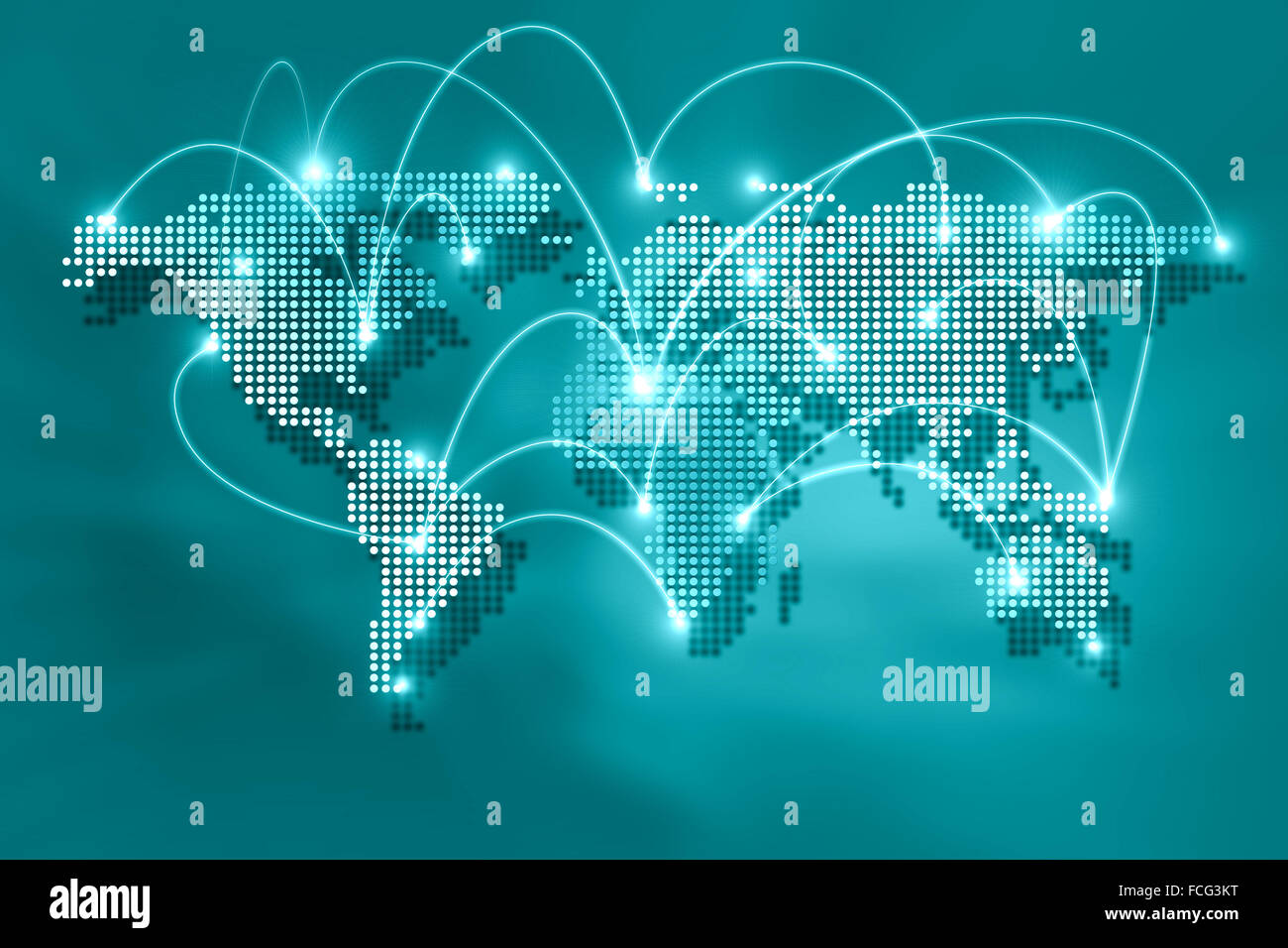 Background digital image of world map with connection lines Stock Photo ...