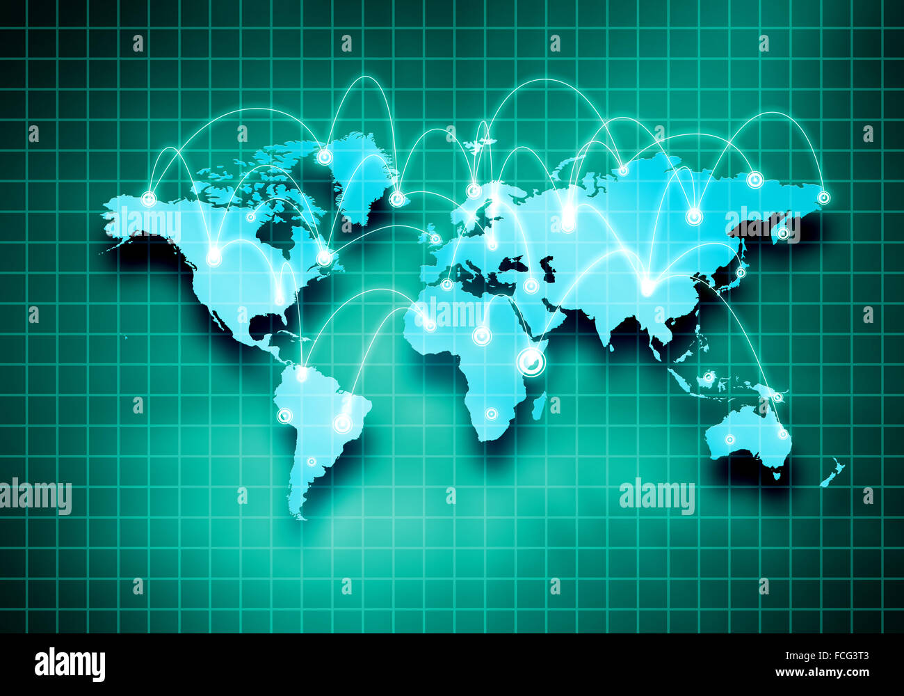 Background digital image of world map with connection lines Stock Photo ...