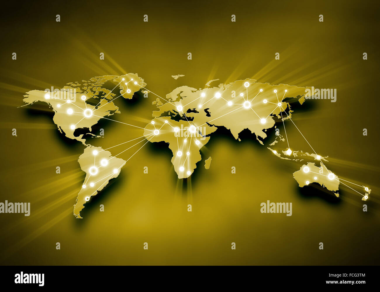 Background digital image of world map with connection lines Stock Photo ...