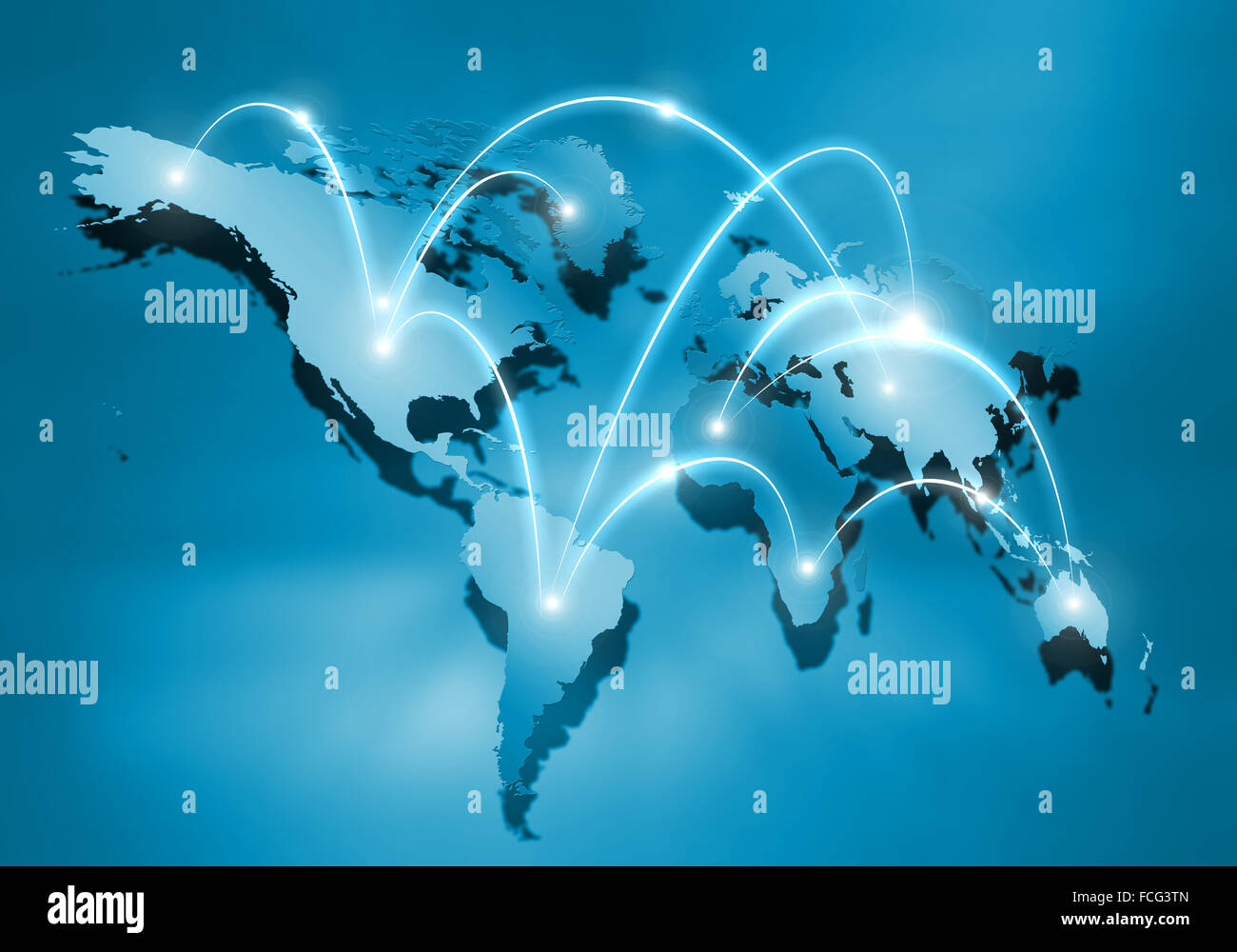 Background digital image of world map with connection lines Stock Photo ...