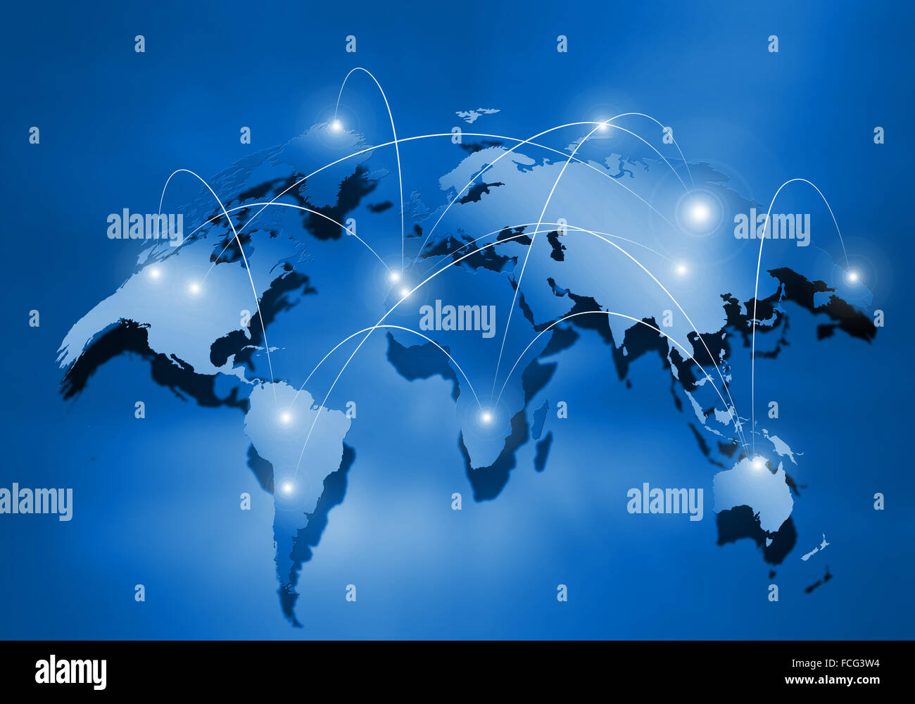 Background digital image of world map with connection lines Stock Photo ...