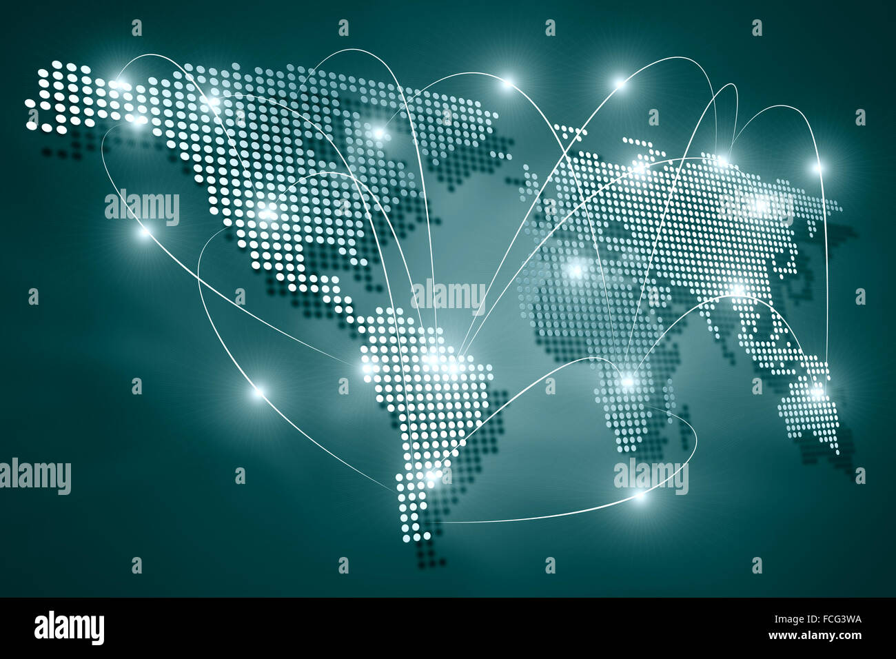 Background digital image of world map with connection lines Stock Photo ...