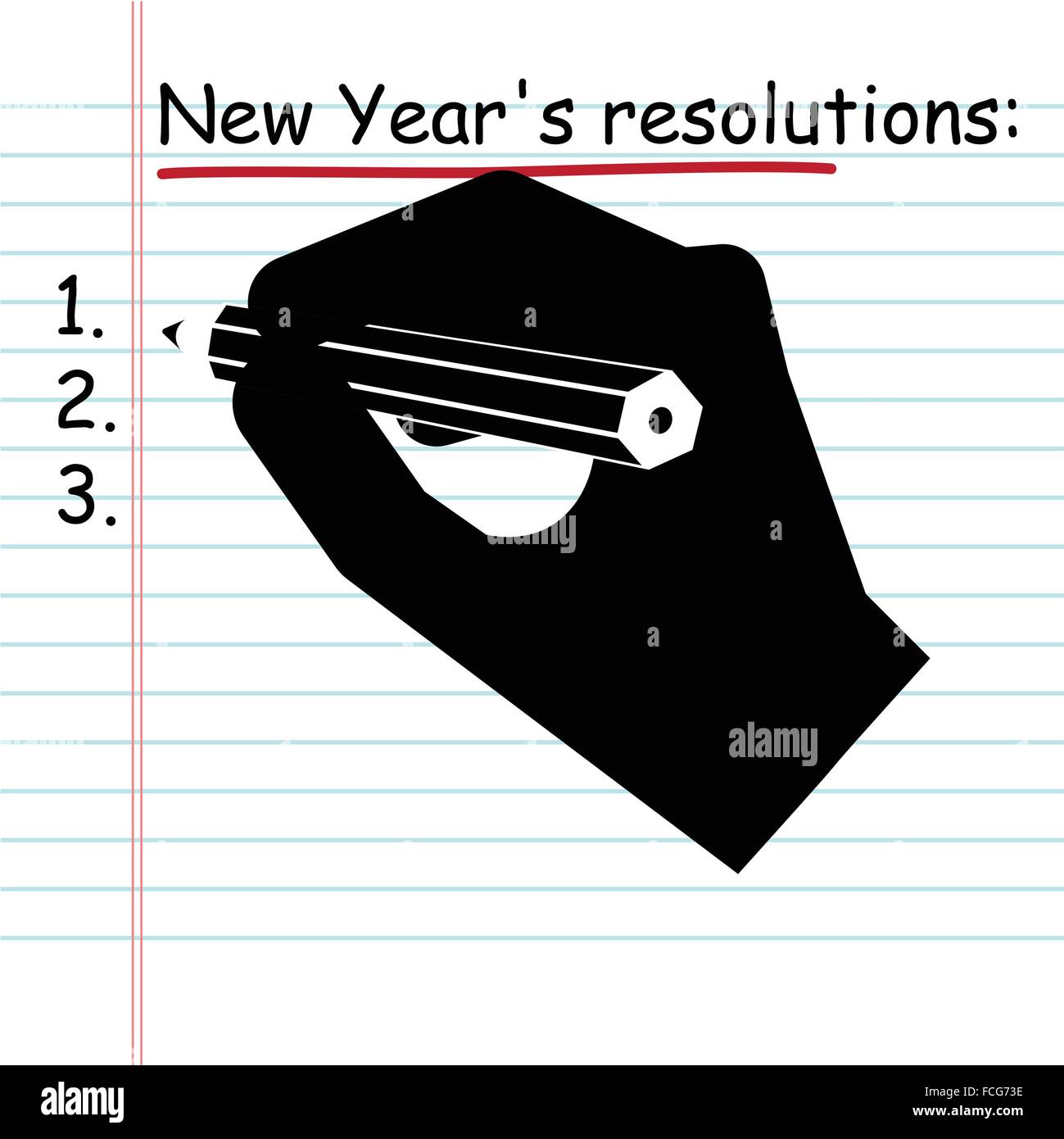 Handwriting New Year’s resolution list, vector Stock Vector Image & Art ...