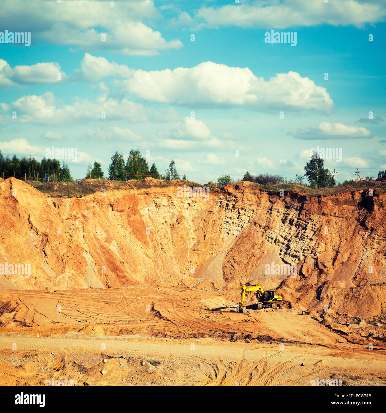 Excavator on a Sand Quarry Stock Photo - Alamy