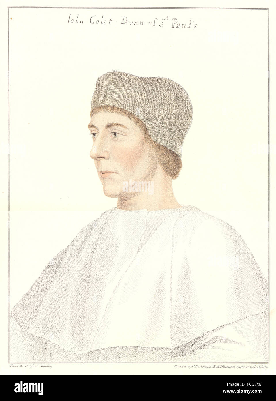 HOLBEIN-HENRY VIII COURT: John Colet, Dean of St Paul's: (Bartolozzi ...
