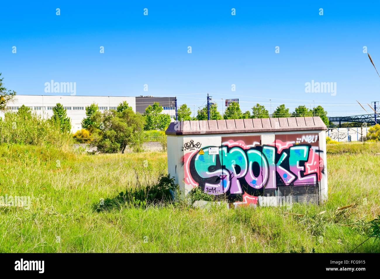 Graffiti street art on electrical hi-res stock photography and images ...