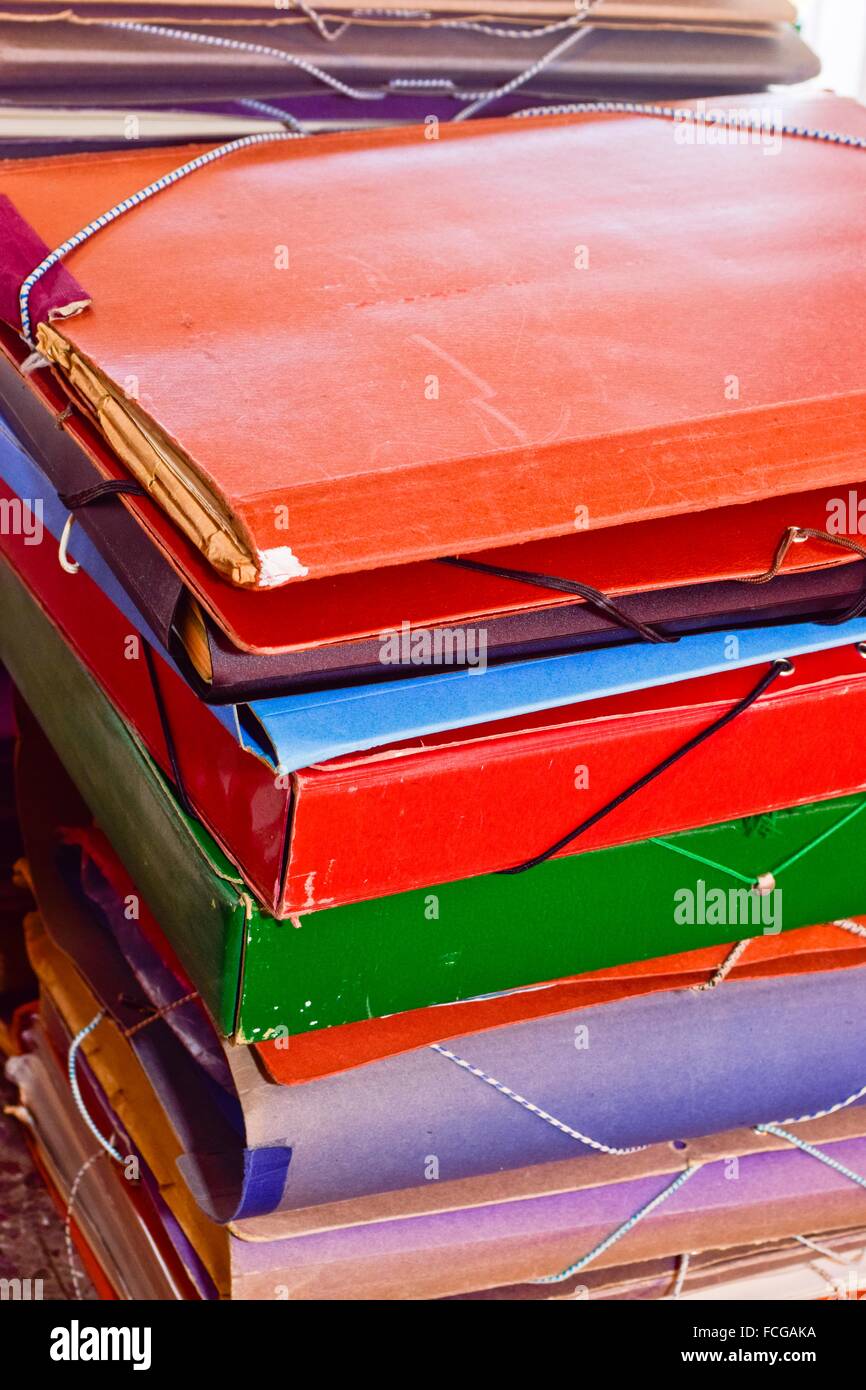 Old used folders hi-res stock photography and images - Alamy