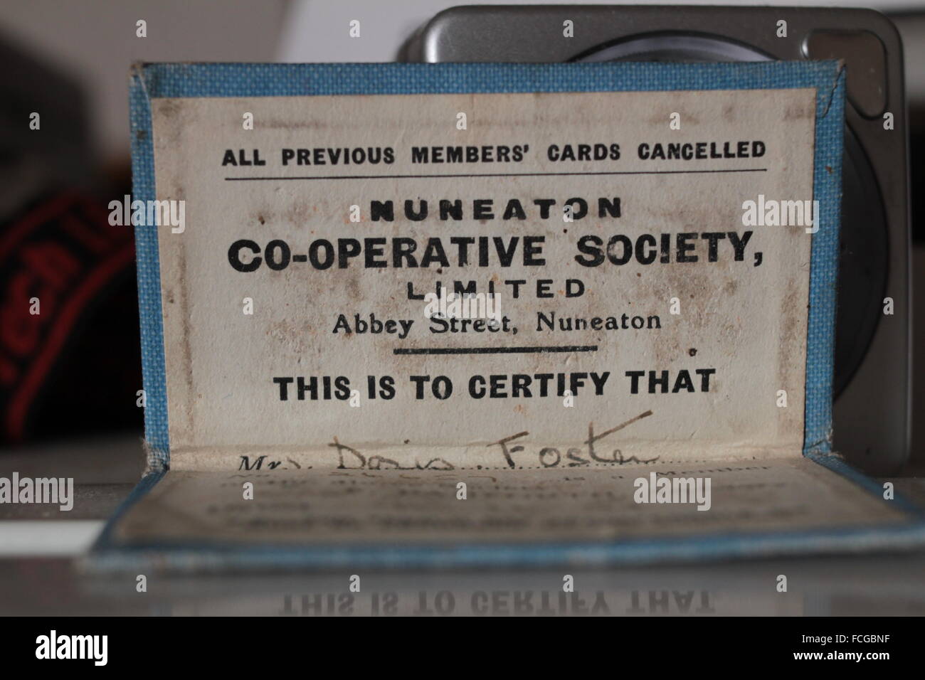 co-operative society members card Stock Photo - Alamy