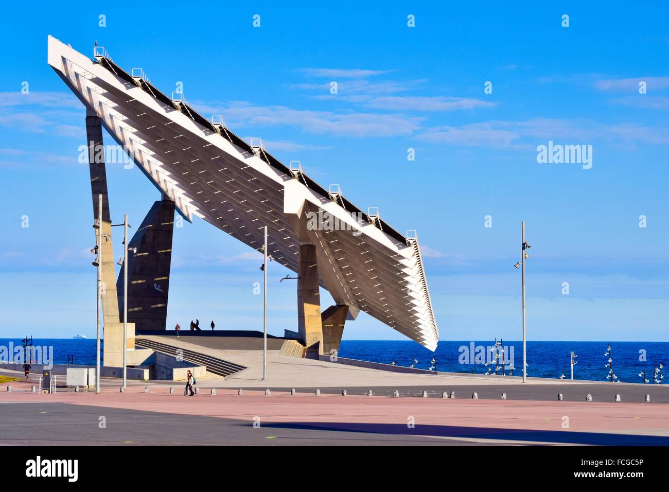 Spain giant solar panel at the forum hi-res stock photography and ...
