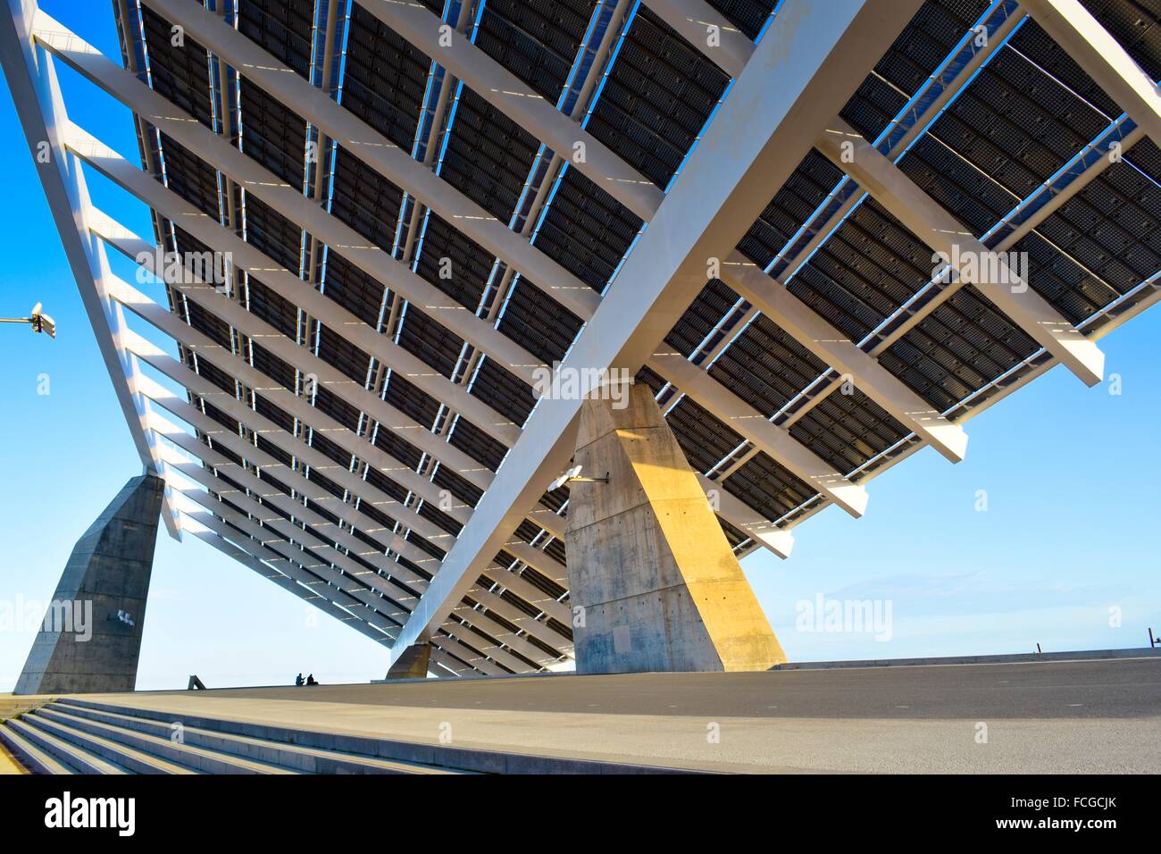 Spain giant solar panel at the forum hi-res stock photography and ...