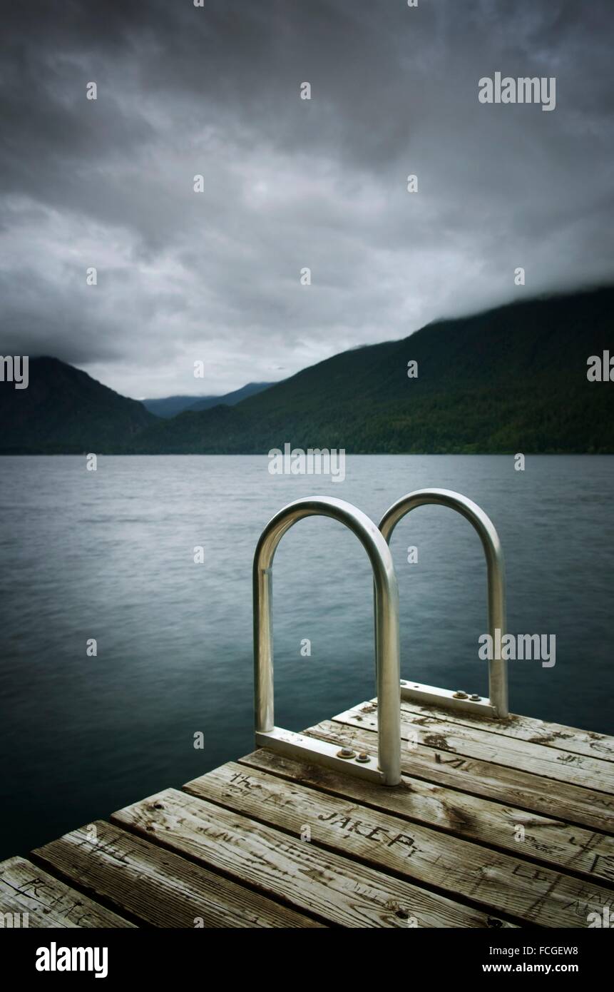 Boat dock Lake Crescent Olympic National Park Stock Photo - Alamy