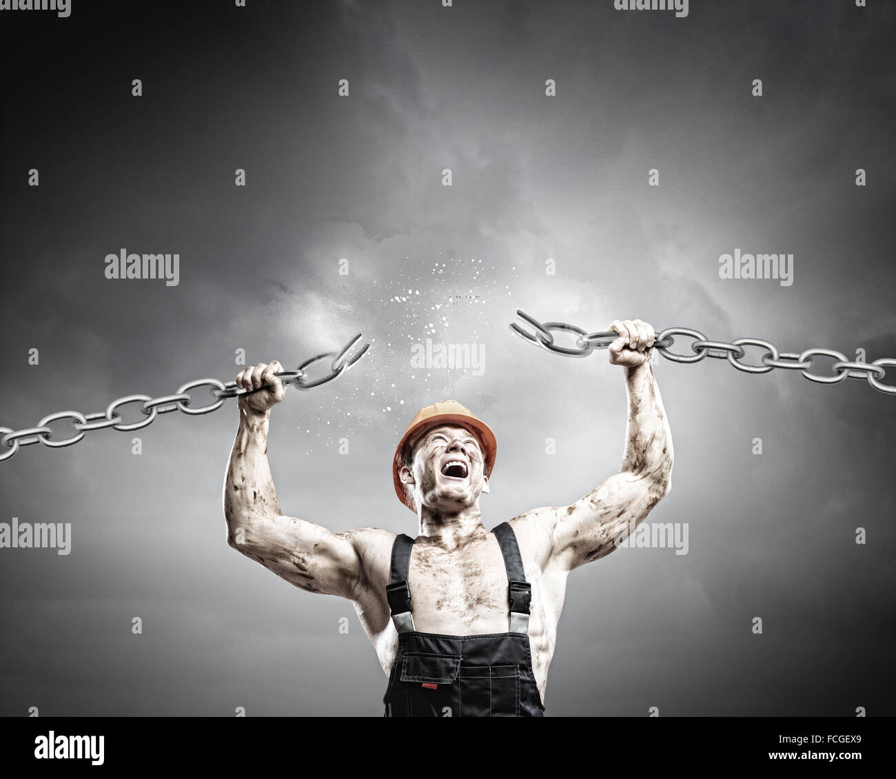 Chained slave hands up hi-res stock photography and images - Alamy