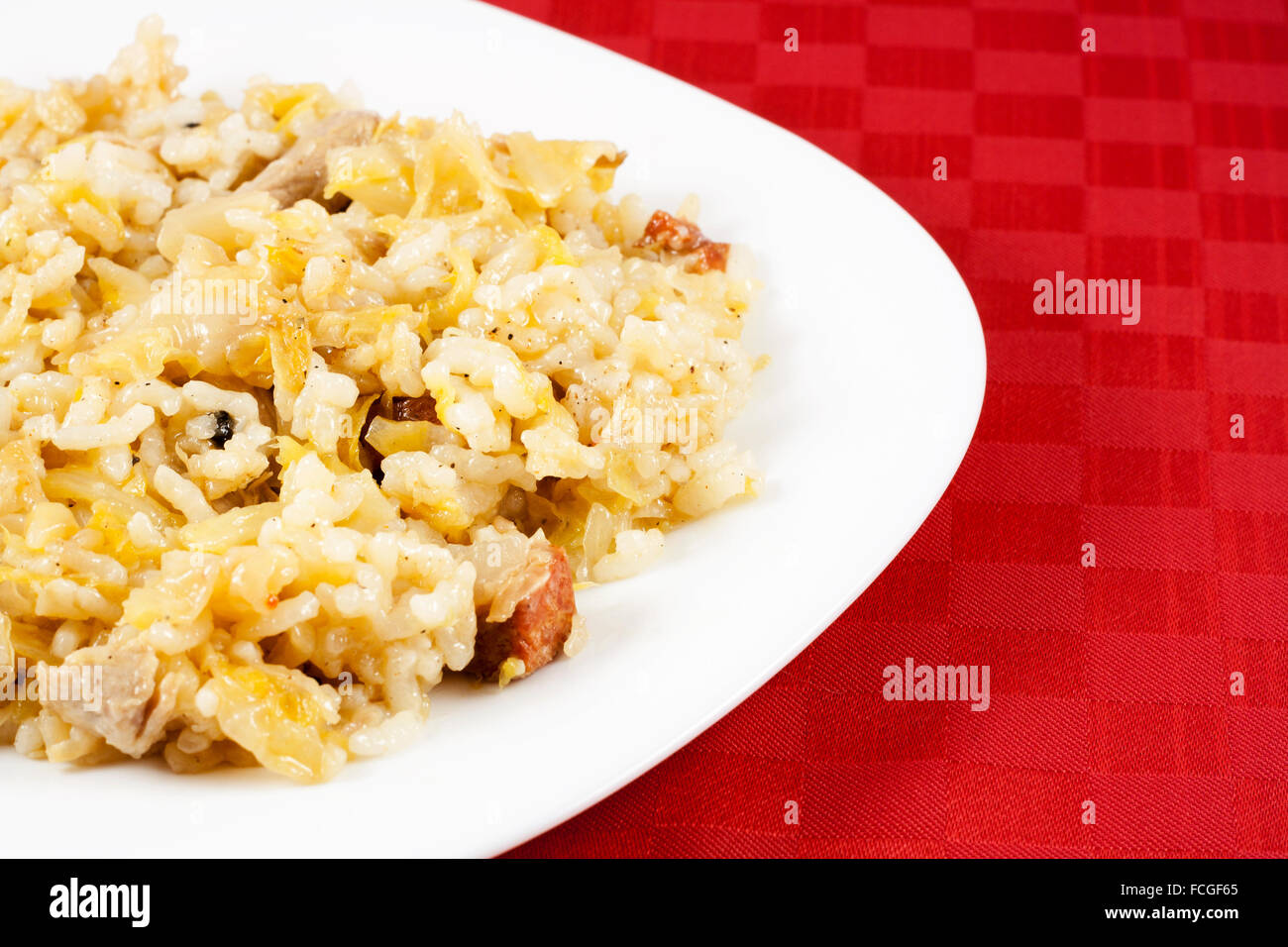 Traditional Serbian food (Podvarak) with cabbage, rice and meat Stock ...