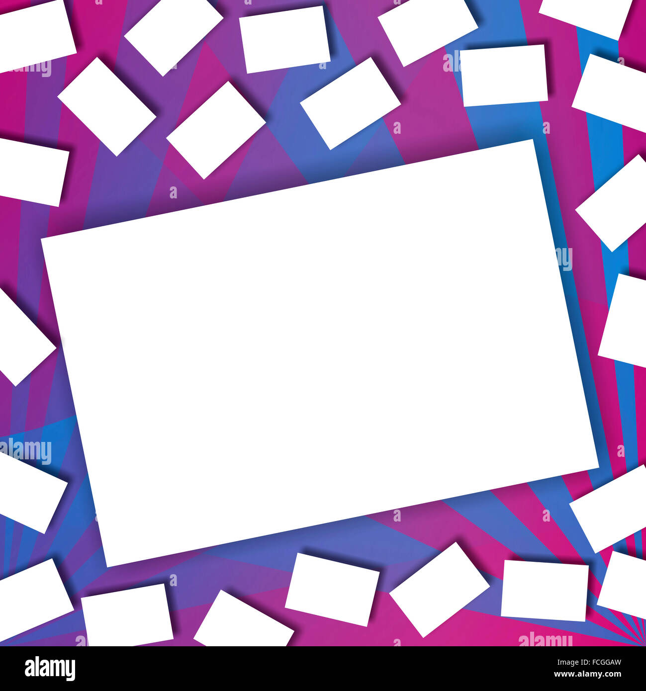 Modern empty photo frame on purple and blue background Stock Photo - Alamy