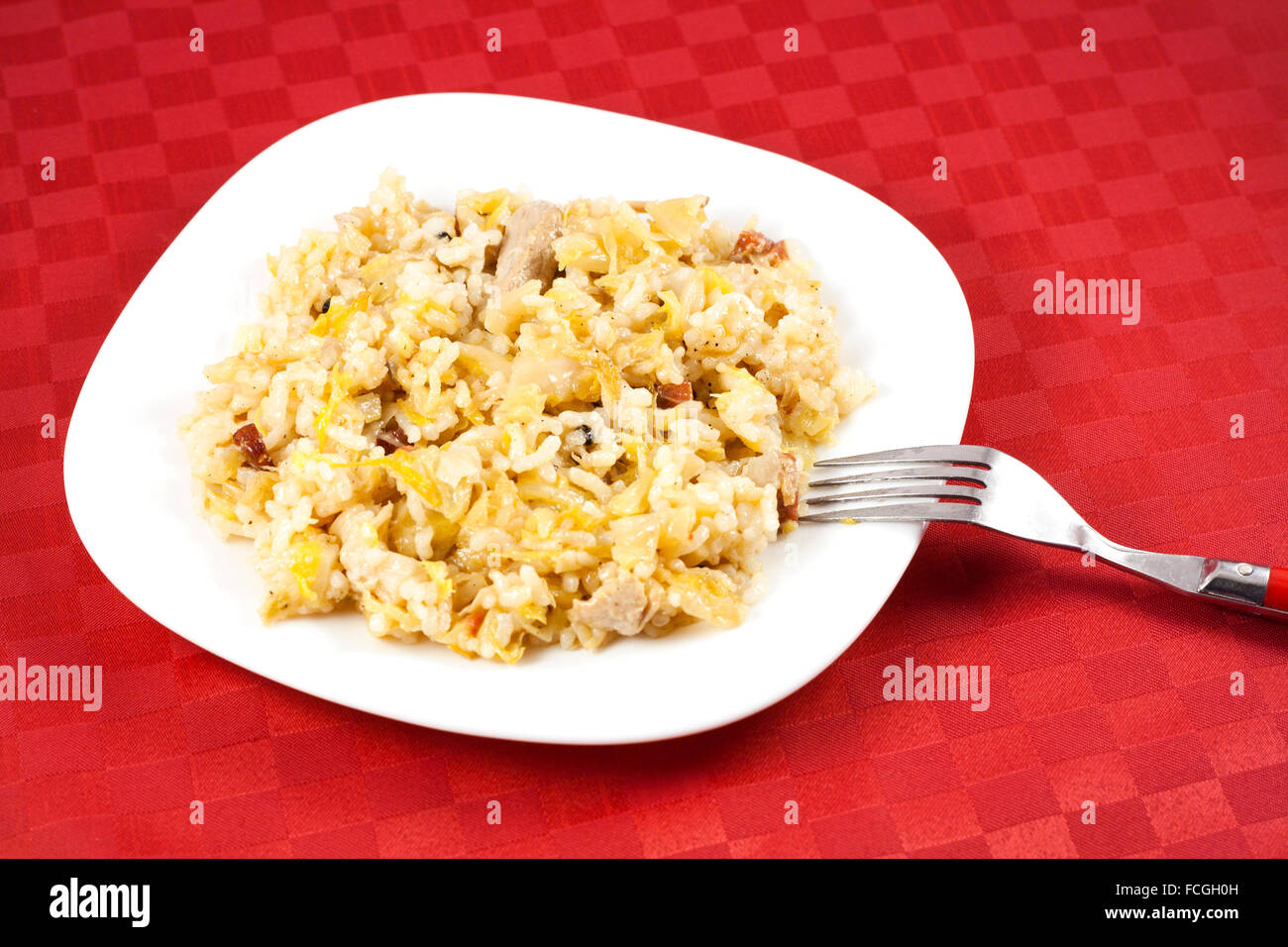 Traditional Serbian food (Podvarak) with cabbage, rice and meat Stock ...