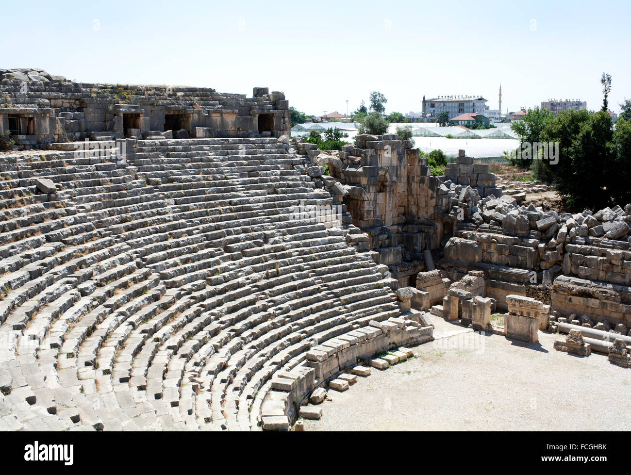 Ancient Greek theater in ancient town of Myra, Antalya region, Turkey ...
