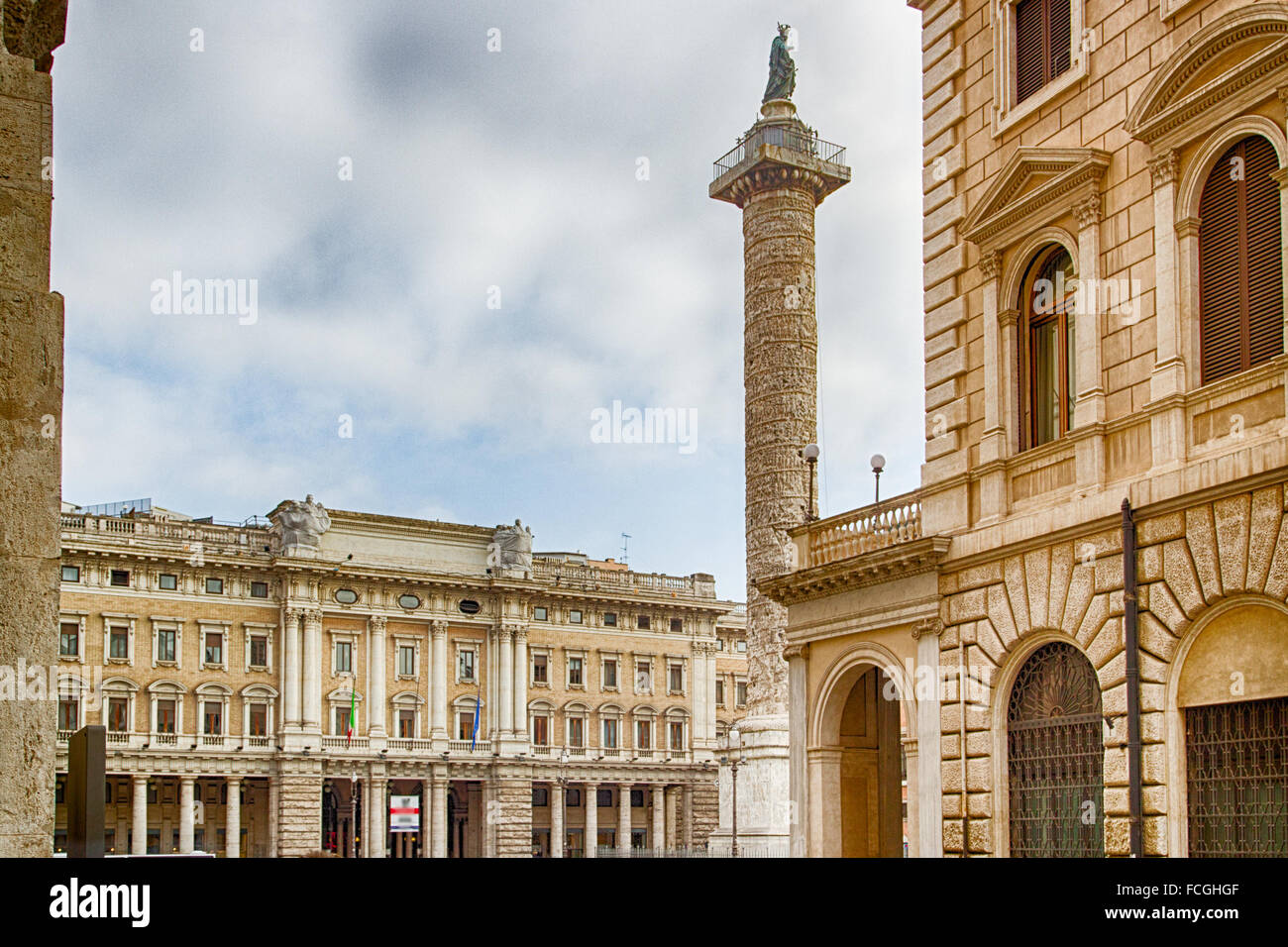 old buildings, ancient obelisk along the streets of Rome, Italy Stock ...