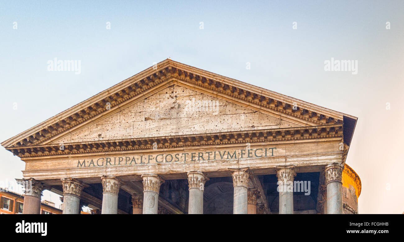 the majesty of the Pantheon in Rome with its imposing columns and ...