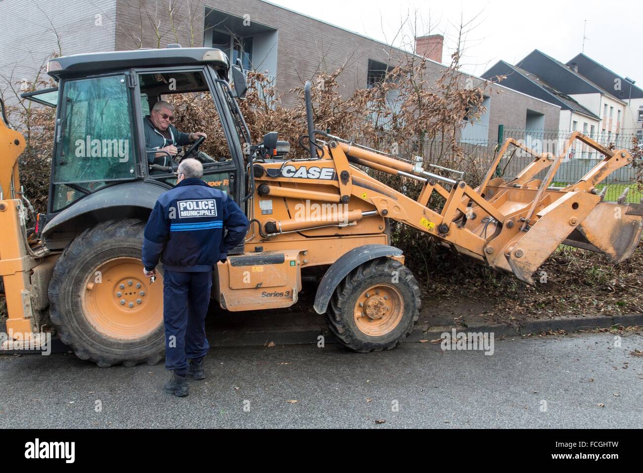 UPROOTING OF A HEDGE Stock Photo - Alamy