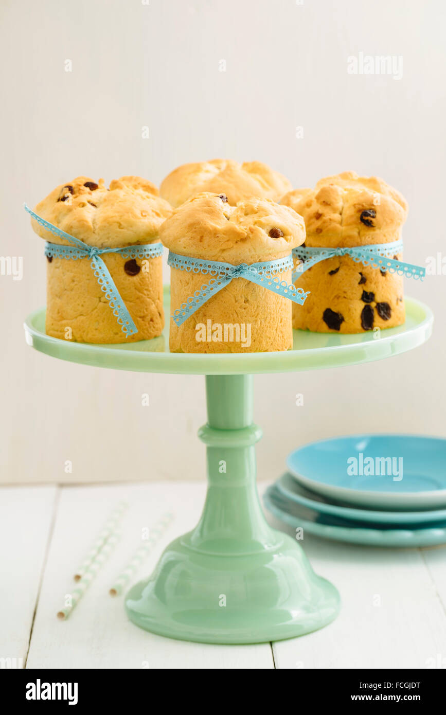 Home baked mini panettone on cake stand hi-res stock photography and ...