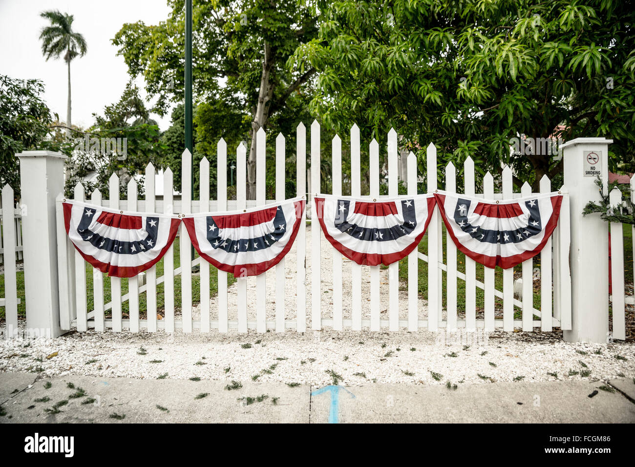 USA Florida Fort Myers gate flags Stock Photo - Alamy