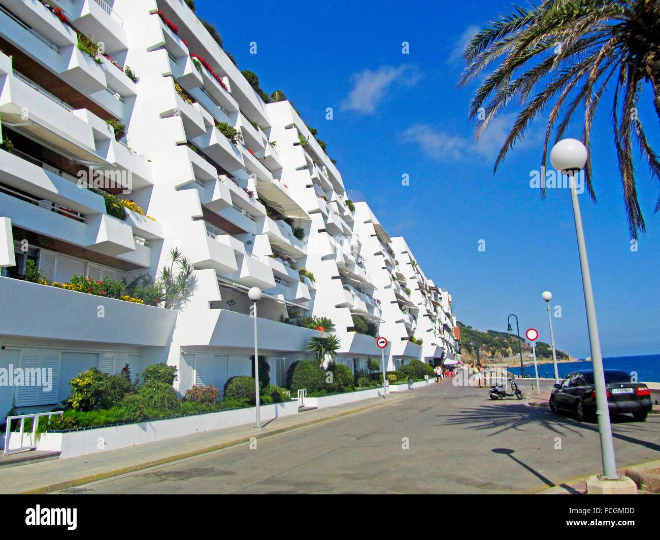 Apartment buildings complex in the Mediterranean village of Sant Pol de ...