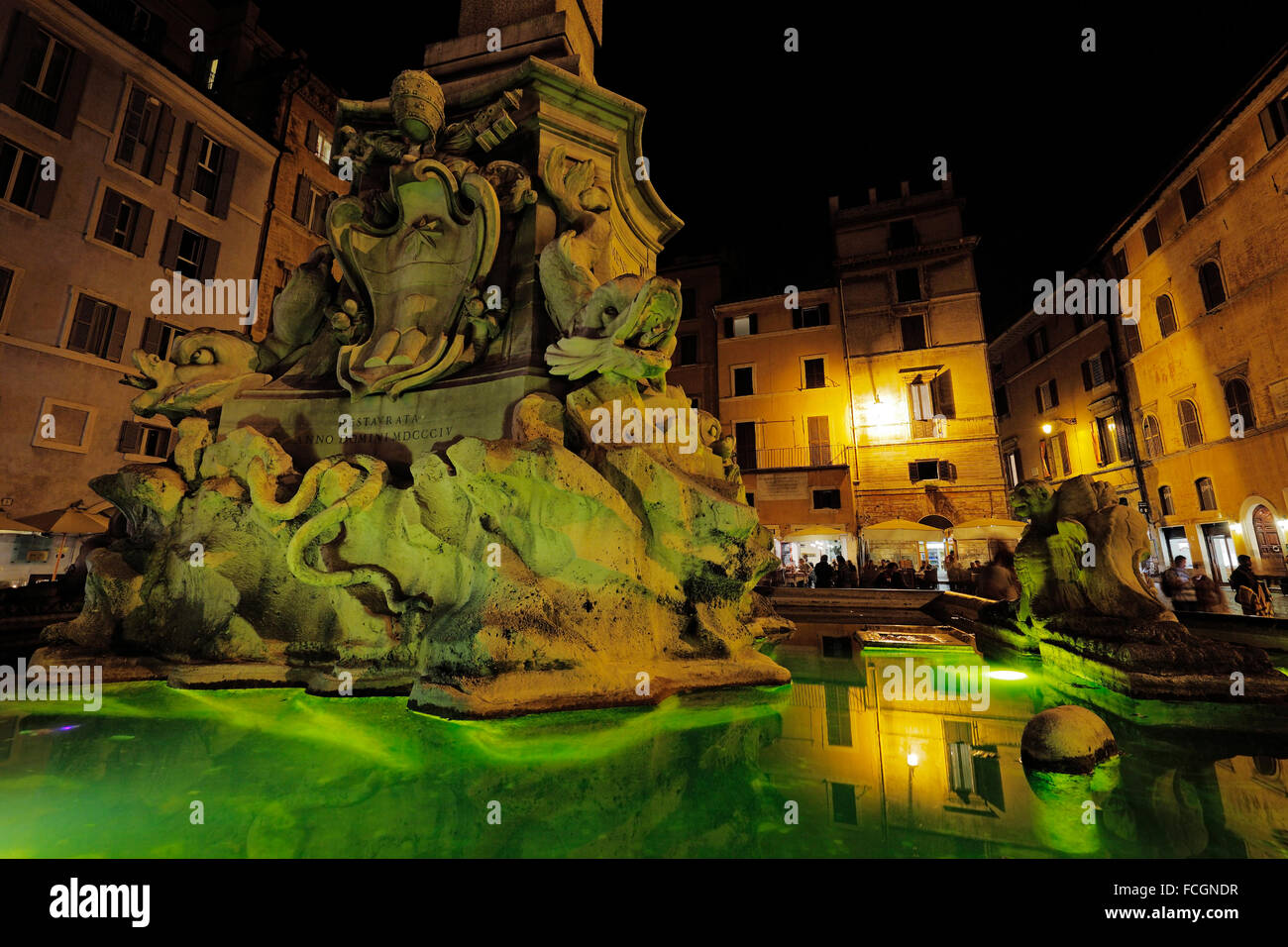 The Fontana del Pantheon on Piazza della Rotonda, Rome, Italy; Pantheon ...