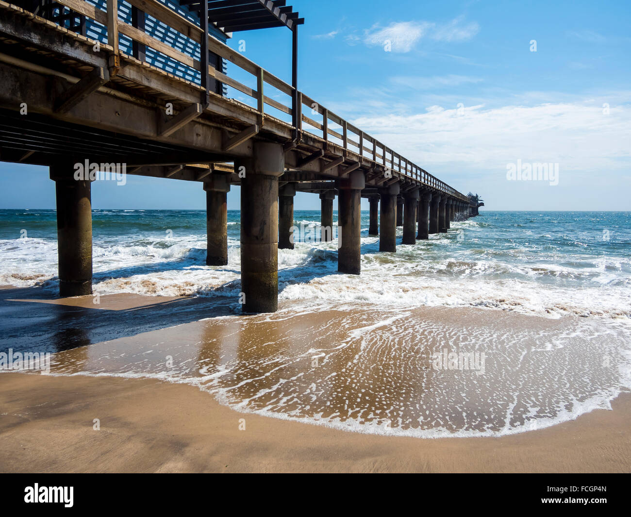 Namibia Namib Desert Swakopmund View of jetty and atlantic ocean Stock ...