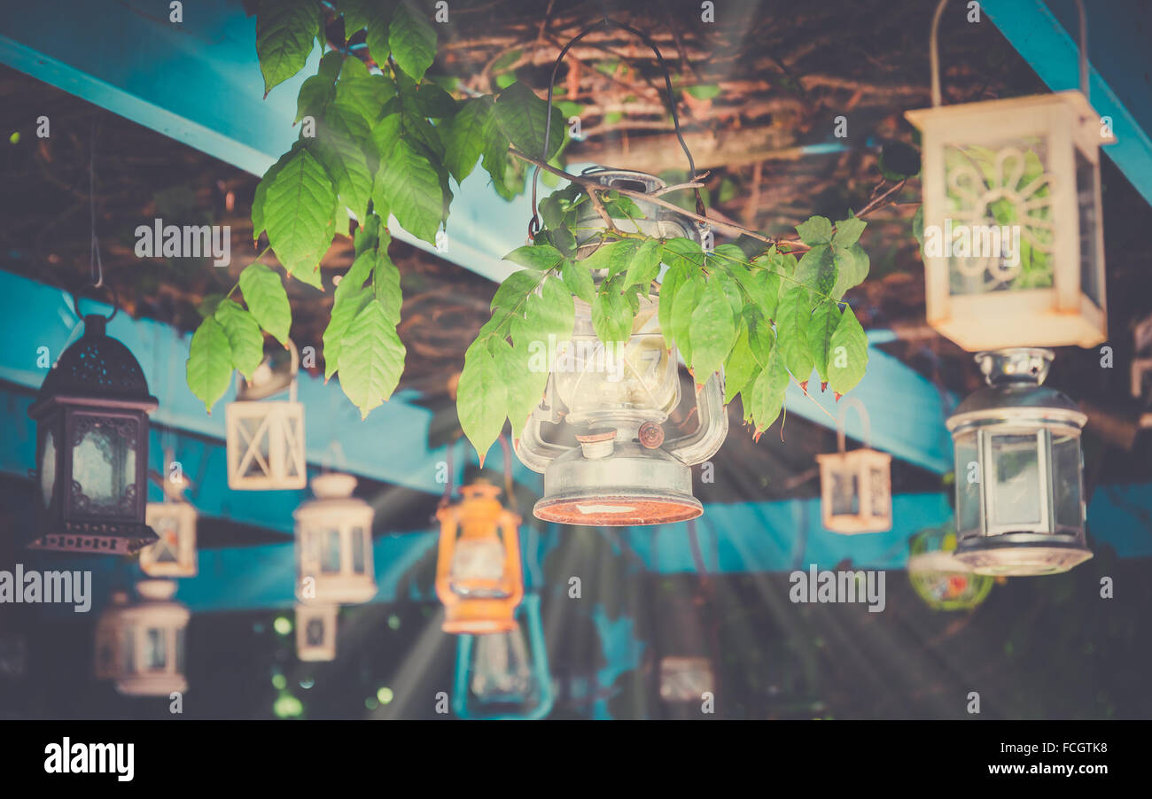 Colorful vintage lanterns on greek Kos island Stock Photo - Alamy