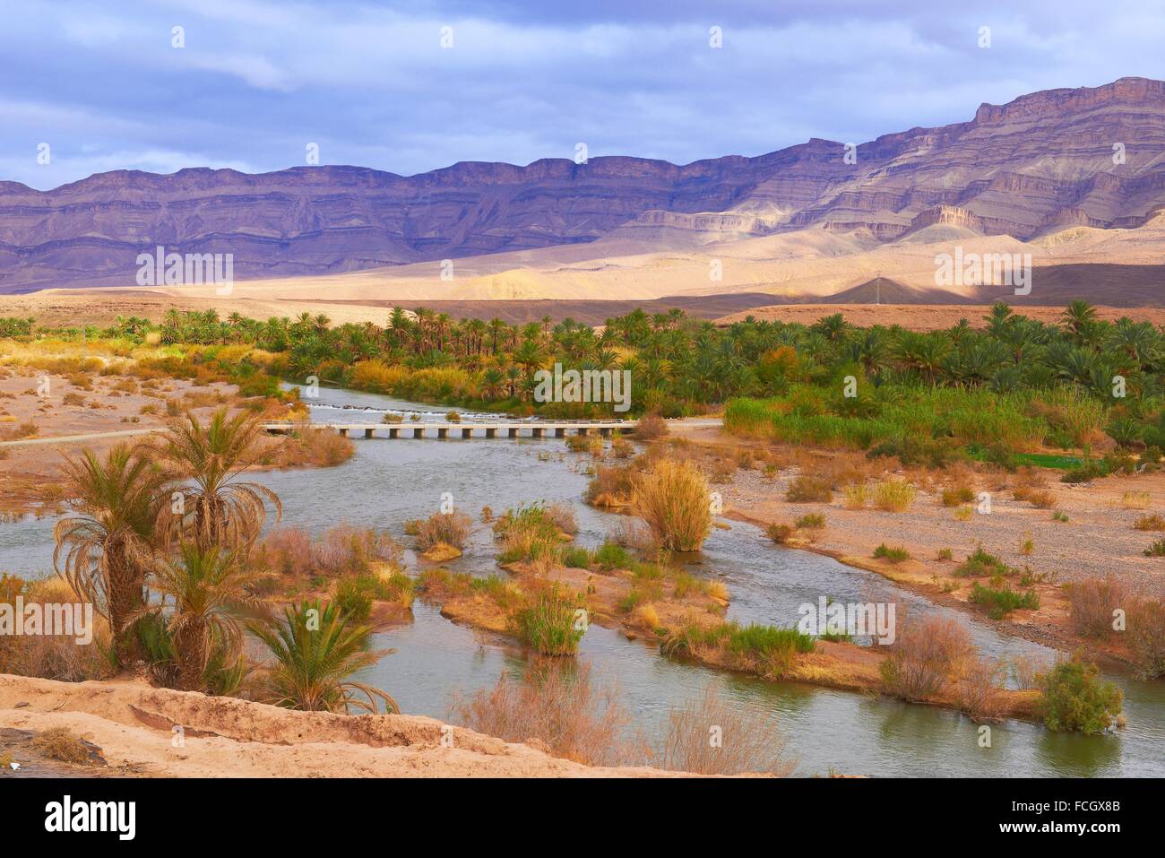 Djebel Kissane, Draa River, Palm Grove, Oasis, Draa Valley, Souss-Massa ...