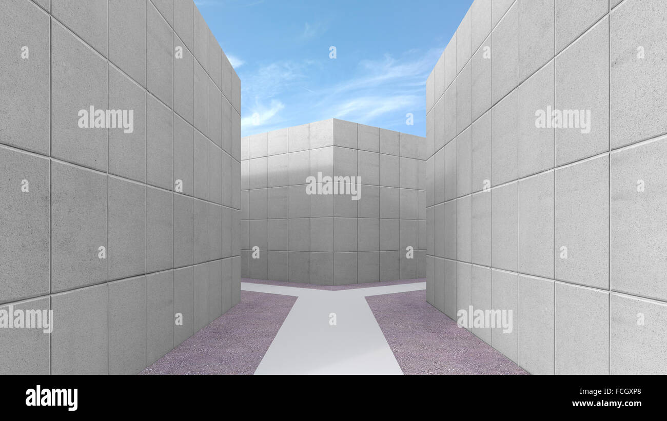 Fork path 3D Rendering Stock Photo - Alamy