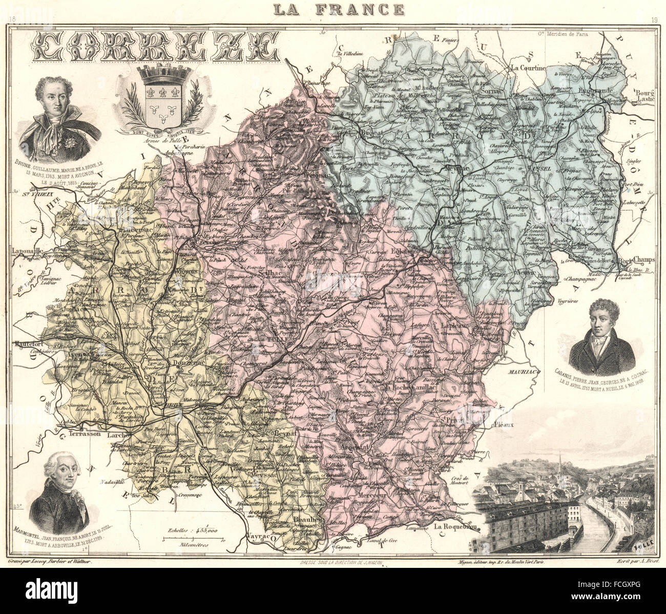 Map of correze hi-res stock photography and images - Alamy
