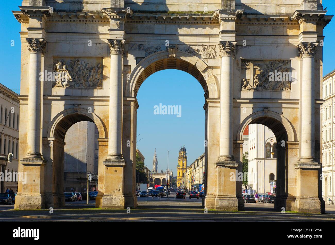The Siegestor, Triumphal Arch, Victory Gate, Munich. Bavaria. Germany ...