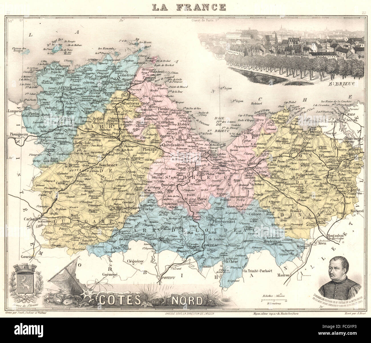 CÔTES-D'ARMOR: Côtes-du-Nord département.Saint-Brieuc. Vuillemin, 1903 ...