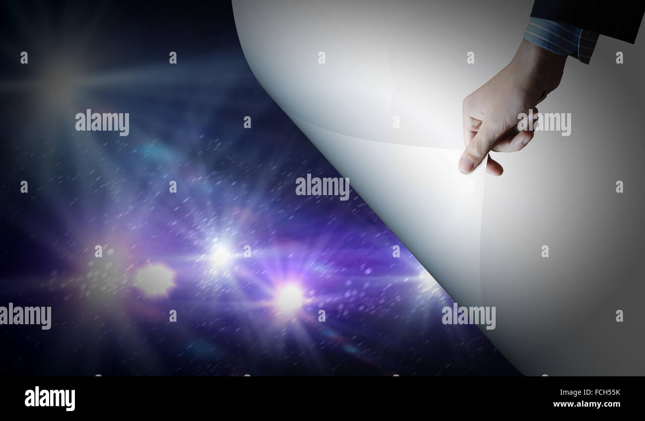 Woman hand turning on light hi-res stock photography and images - Alamy
