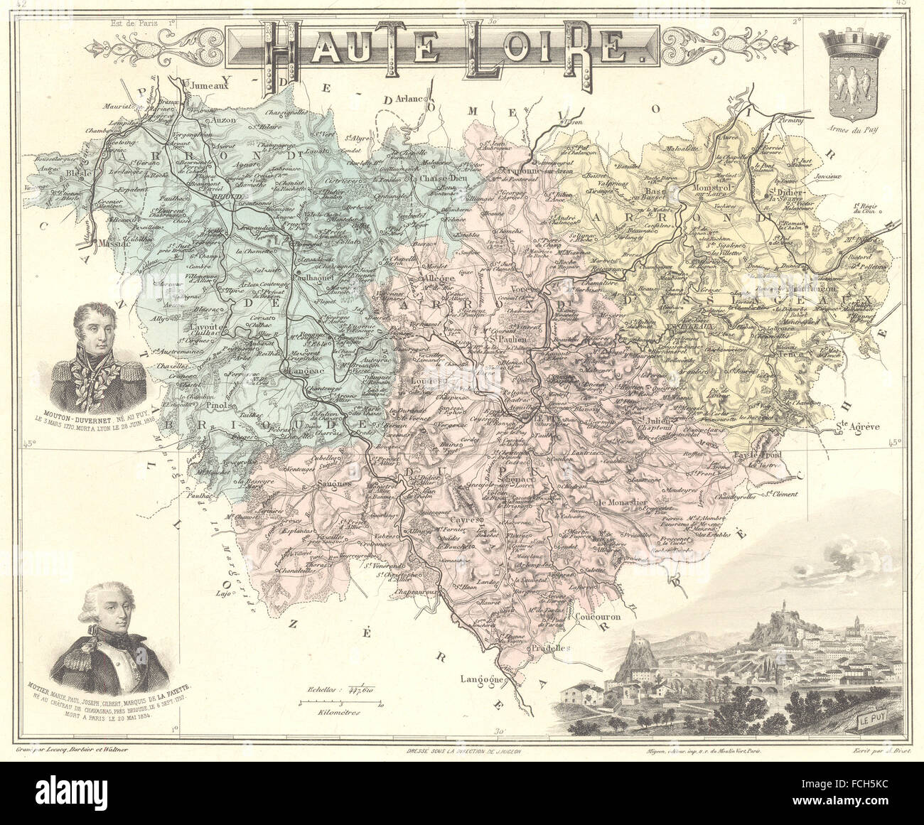 HAUTE-LOIRE:Haute-Loire département.Le Puy-en-Velay.Vuillemin, 1903 old ...