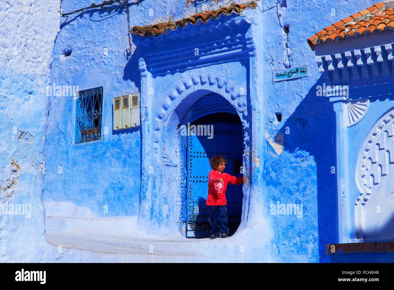 Typical scene in street in chefchaouen hi-res stock photography and ...