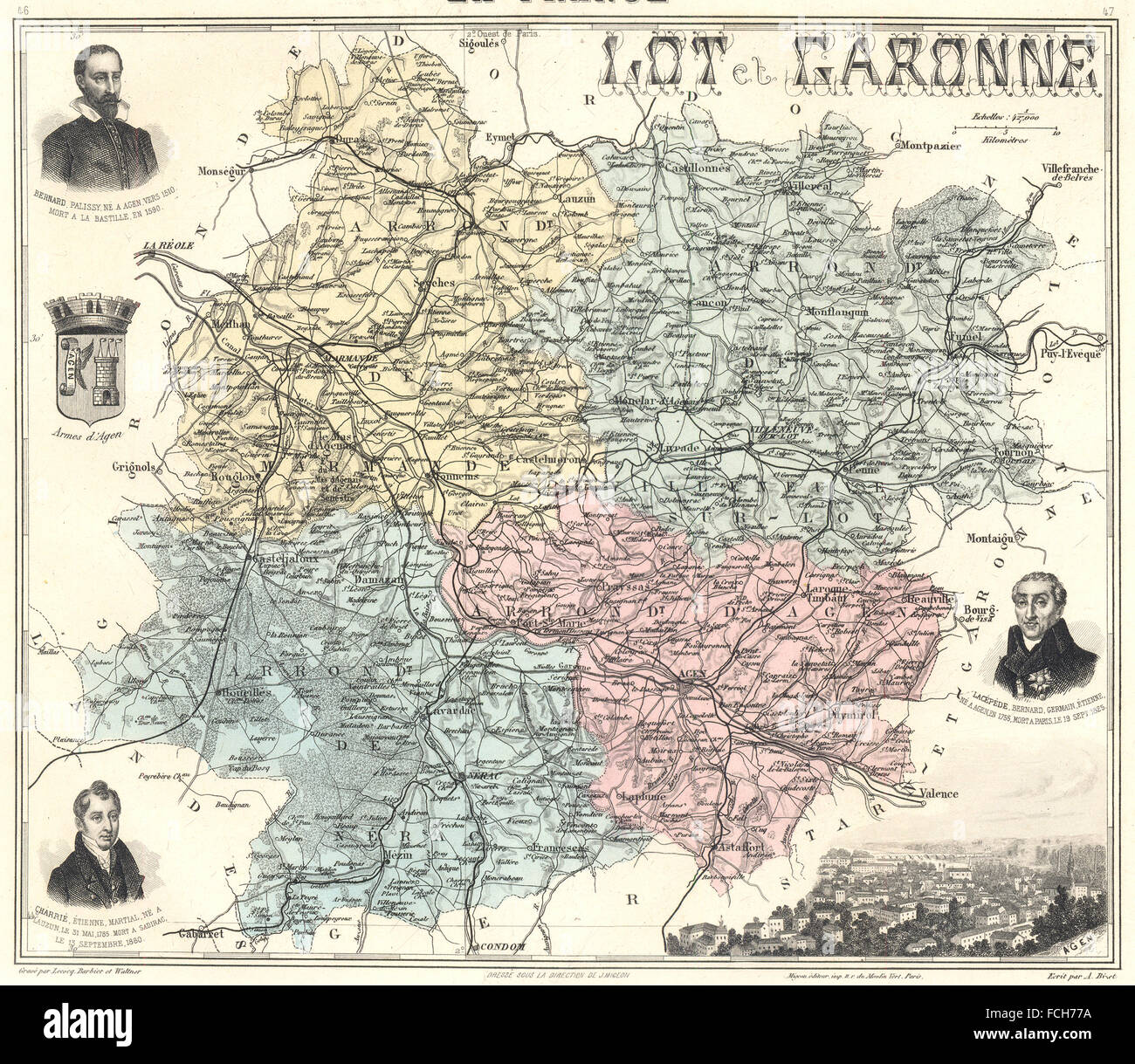 LOT-ET-GARONNE: Lot-et-Garonne département. Agen vignette. Vuillemin ...