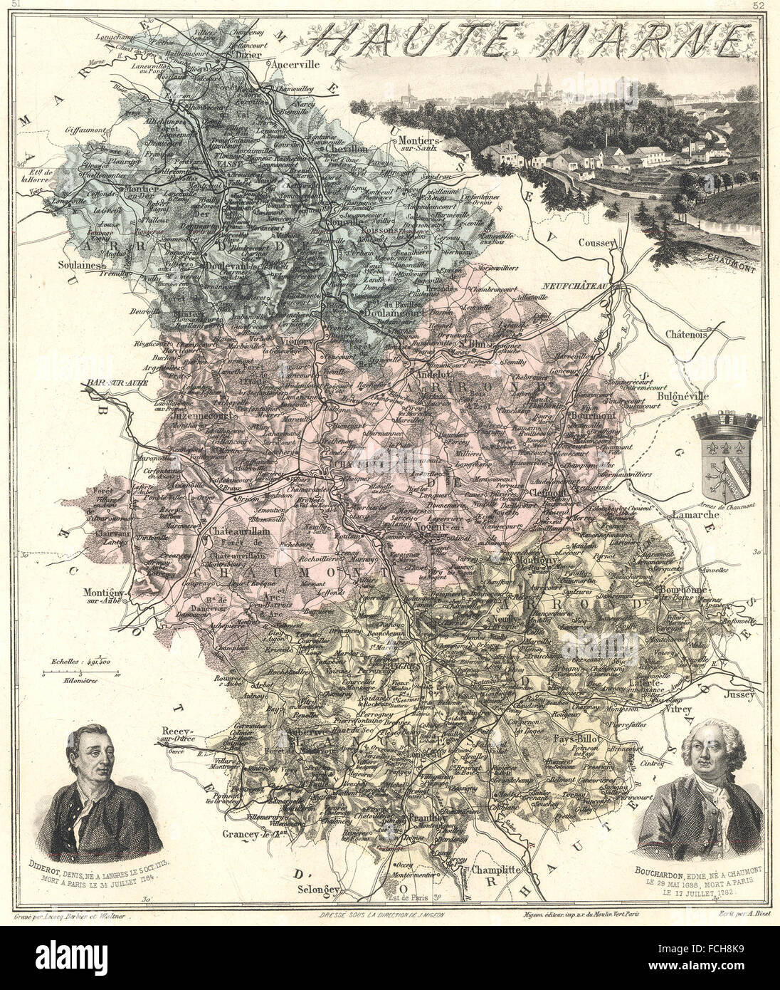 HAUTE-MARNE: Haute-Marne département. Chaumont vignette. Vuillemin ...