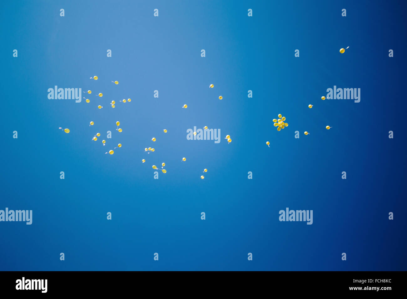 Blue and yellow balloons hi-res stock photography and images - Alamy