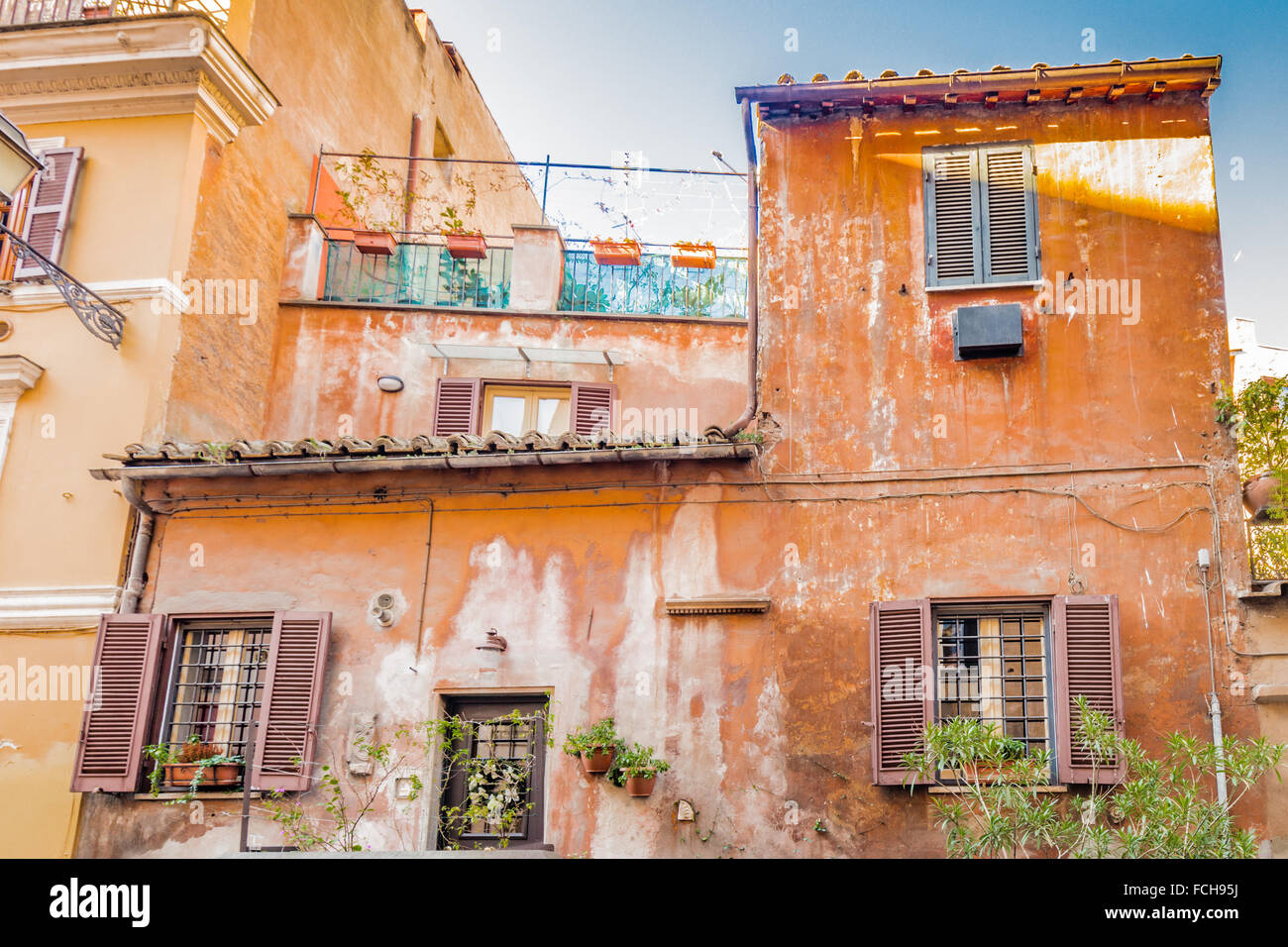 the old houses of Rome in Italy Stock Photo - Alamy