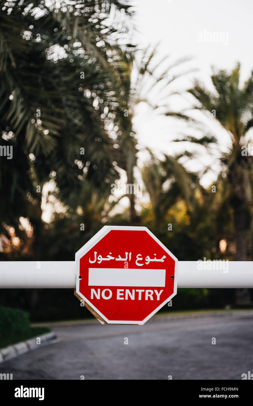 UAE, Dubai, no entry sign Stock Photo - Alamy