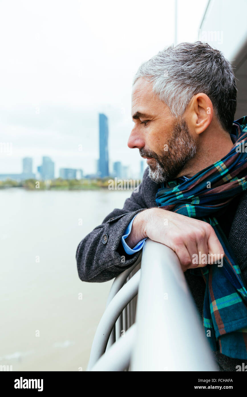 Man Leaning On Railing High Resolution Stock Photography and Images - Alamy