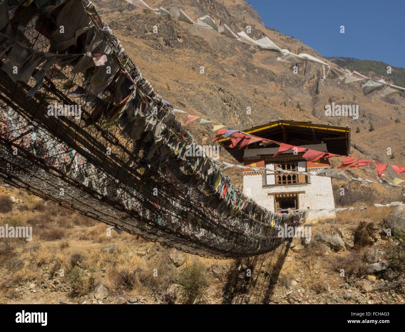 Iron Chain Bridge, Bhutan Stock Photo - Alamy