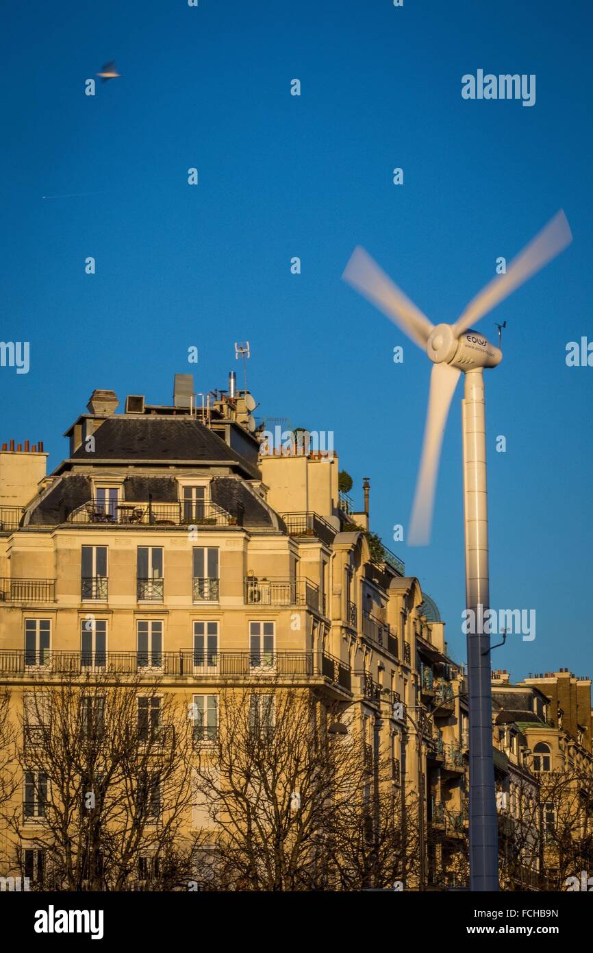WIND TURBINE, CITY OF PARIS, ILE-DE-FRANCE, FRANCE Stock Photo - Alamy